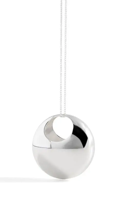 Mango Metallic Pendant Necklace - Silver