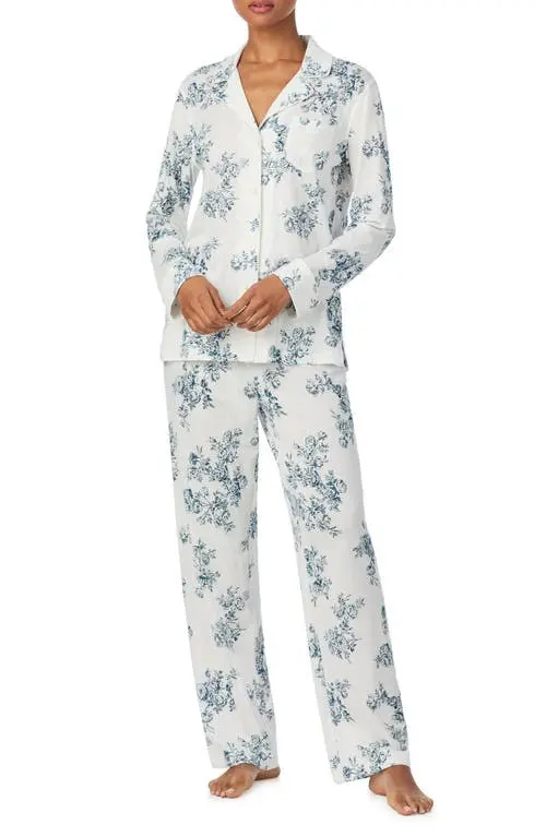 Ralph Lauren Print Cotton Blend Pajamas - Ivory Floral