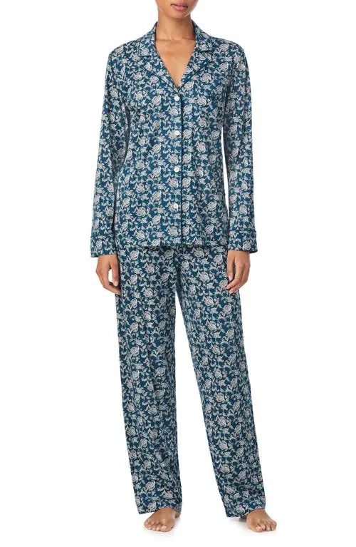 Ralph Lauren Print Cotton Blend Pajamas - Navy Print