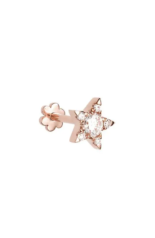 MARIA TASH Diamond Star Threaded Stud Earring - Rose Gold