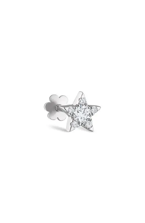 MARIA TASH Diamond Star Threaded Stud Earring - White Gold