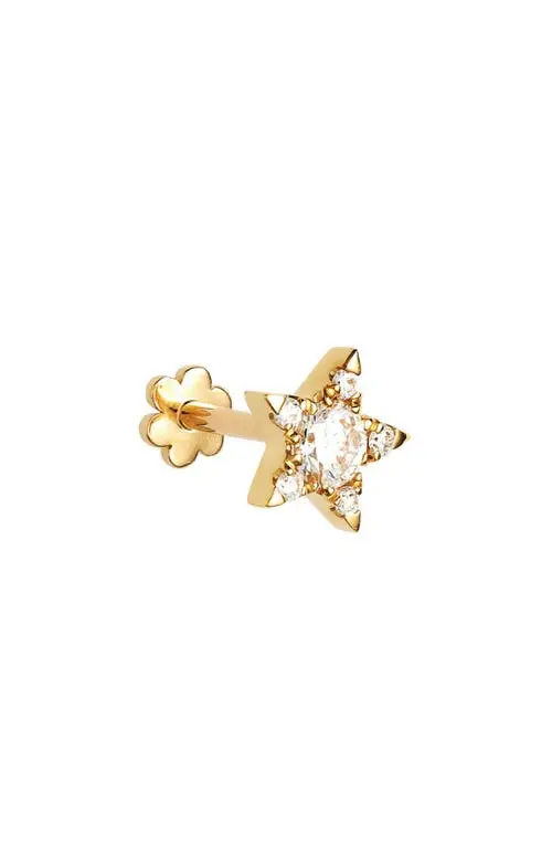 MARIA TASH Diamond Star Threaded Stud Earring - Yellow Gold