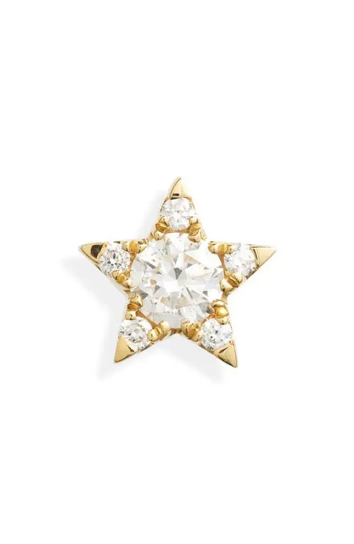 MARIA TASH Diamond Star Threaded Stud Earring - Yellow Gold