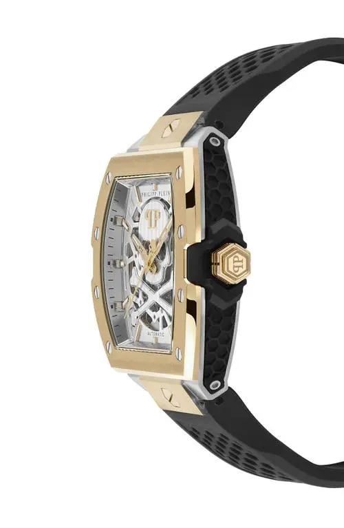 Philipp Plein The $keleton 2.0 Automatic Silicone Strap Watch
