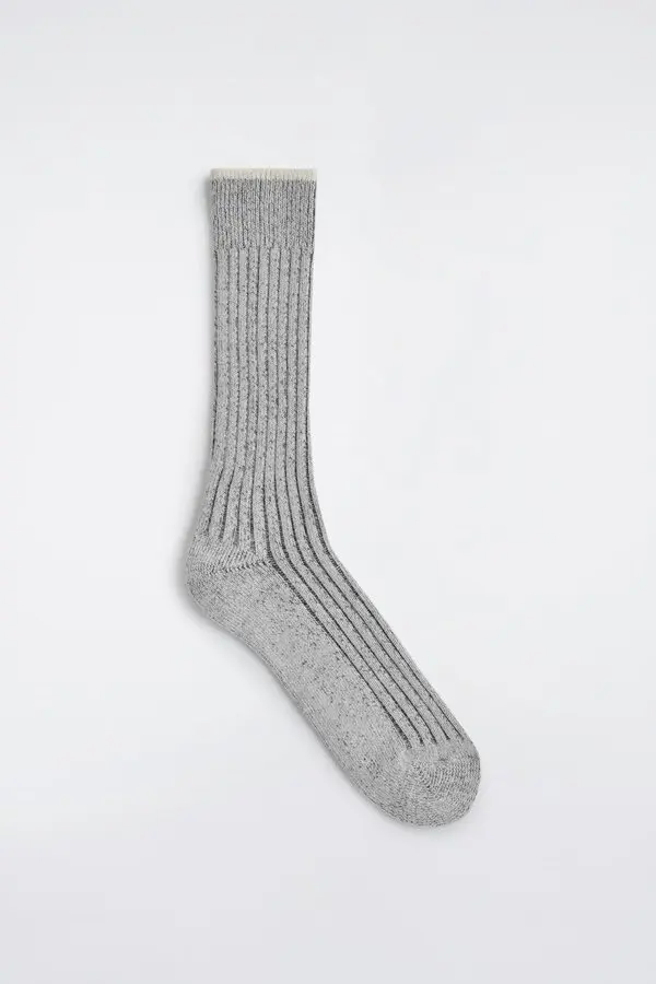 Cos Chunky Ribbed-knit Socks - Gray