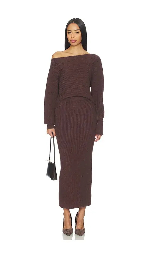 ALL THE WAYS Sybil Maxi Skirt Set - Brown