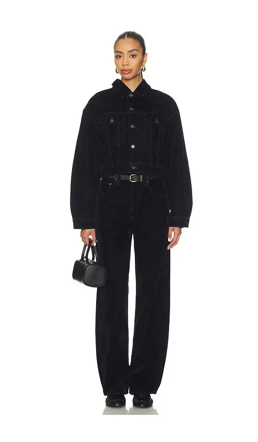 AGOLDE Radley Velvet Jacket - Navy