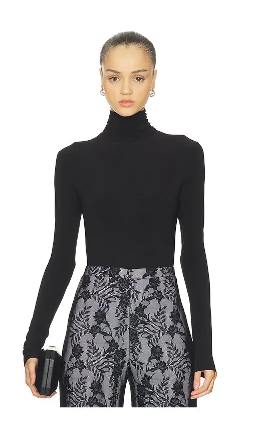 Norma Kamali Long Sleeve Turtleneck Bodysuit