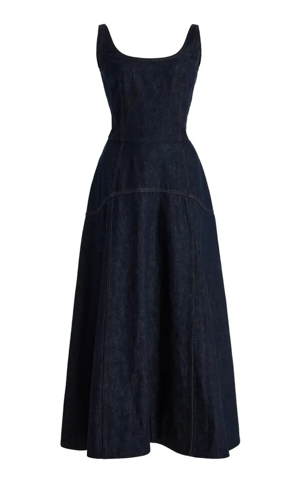 Adam Lippes Veda Denim Midi Dress