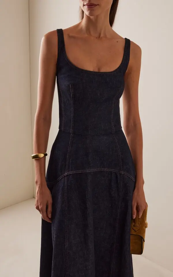 Adam Lippes Veda Denim Midi Dress
