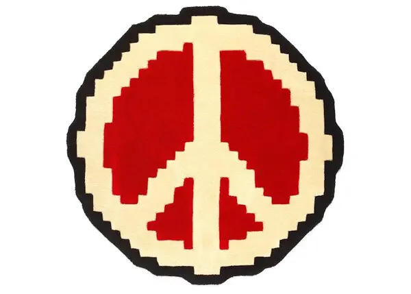 MARKET Pixel Peace Sign Rug - Multicolor