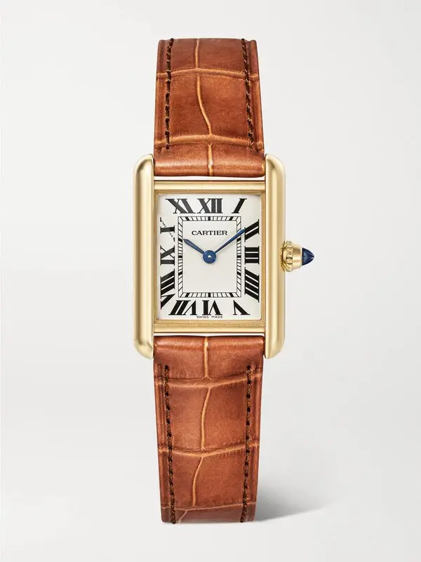 CARTIER Tank Louis 22mm Small 18-karat And Alligator Watch - Gold