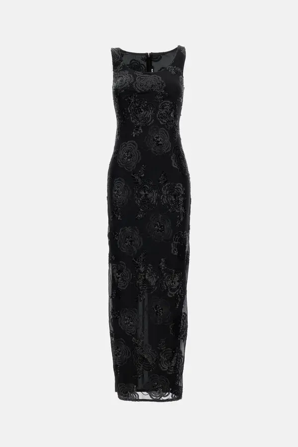 ROTATE BY BIRGER CHRISTENSEN Maxi Dress With Bead Detailing - Black