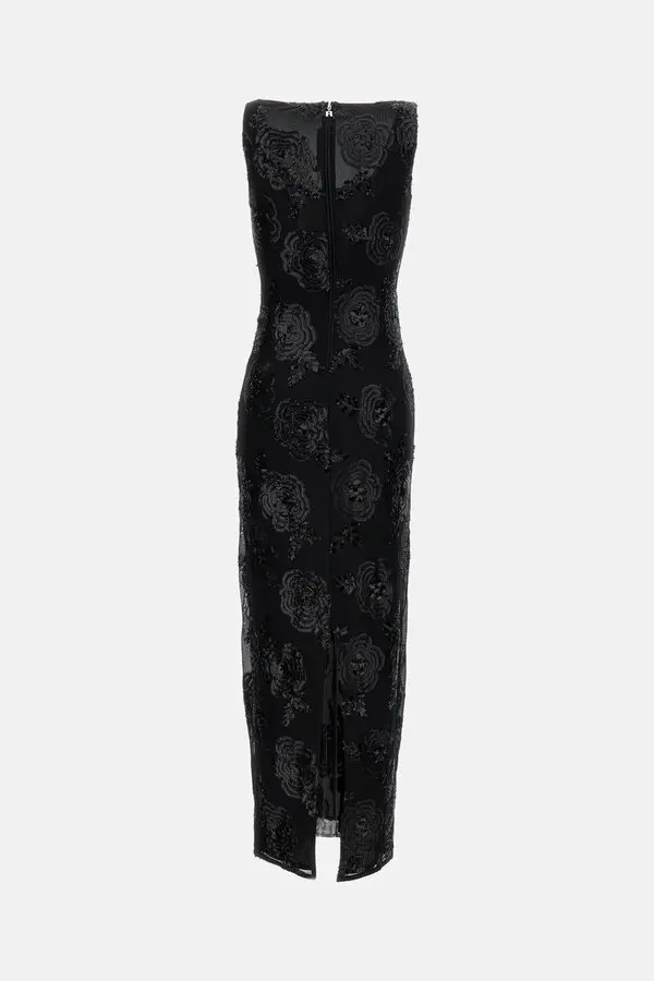 ROTATE BY BIRGER CHRISTENSEN Maxi Dress With Bead Detailing - Black