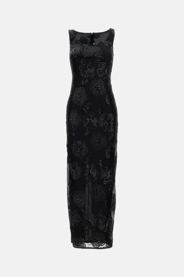 ROTATE BY BIRGER CHRISTENSEN Maxi Dress With Bead Detailing - Black