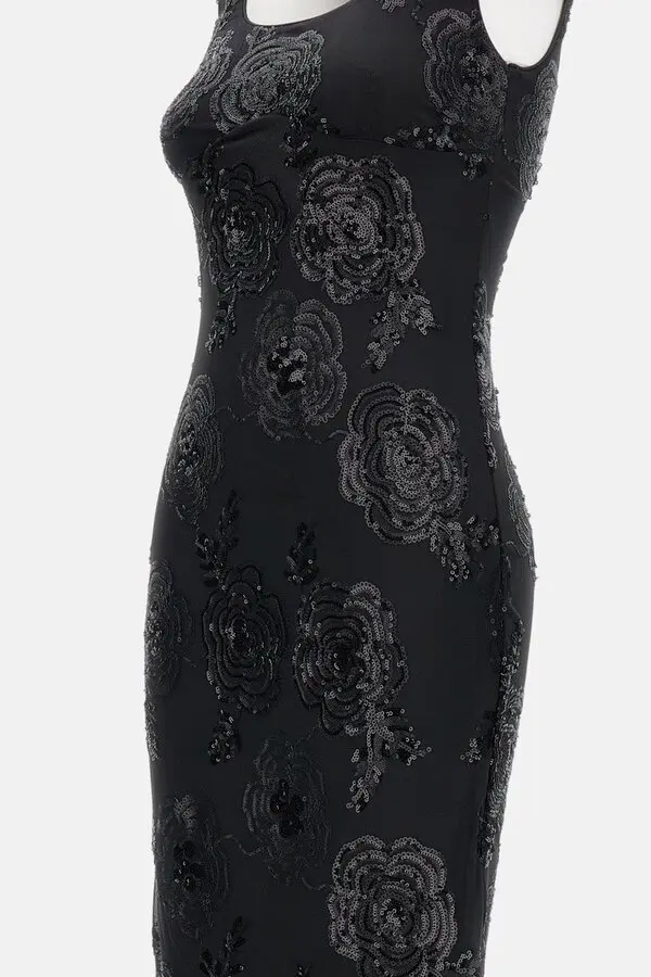 ROTATE BY BIRGER CHRISTENSEN Maxi Dress With Bead Detailing - Nero