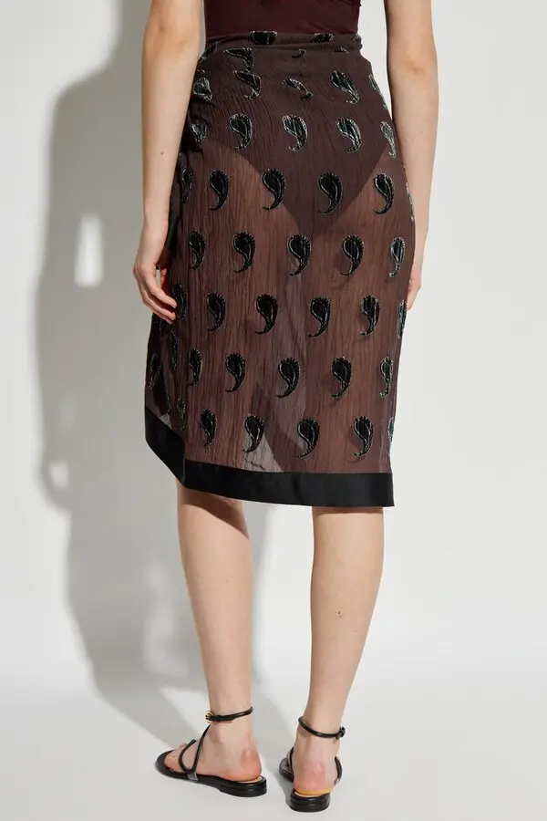 Tory Burch Wrap-tie Skirt - Brown