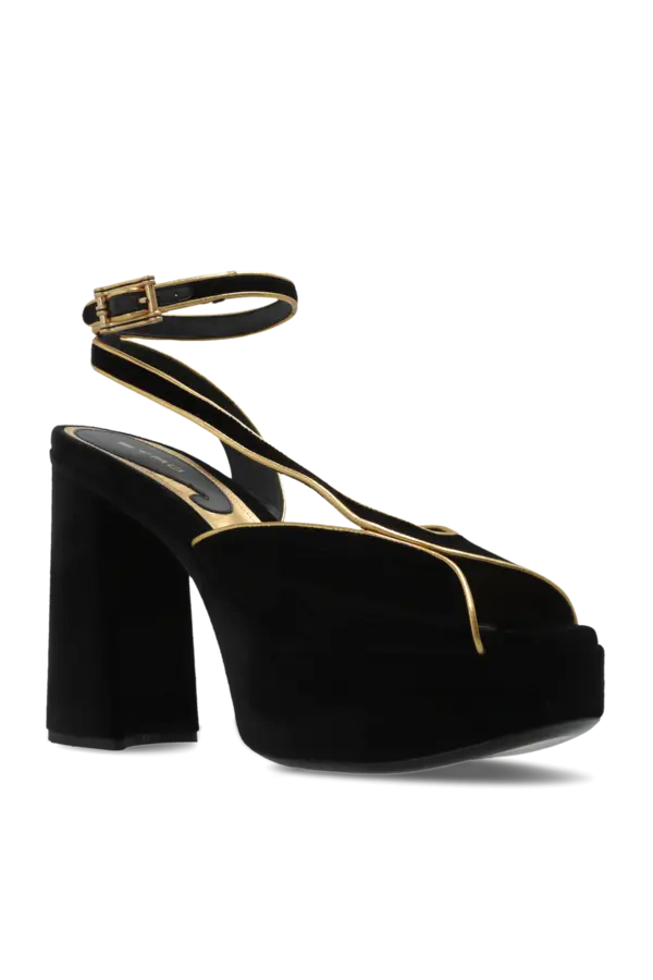 Etro Velvet Platform Sandals