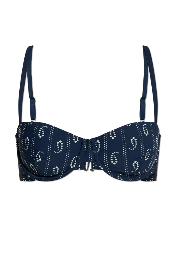 Tory Burch Paisley Bikini Top - Navy Blue