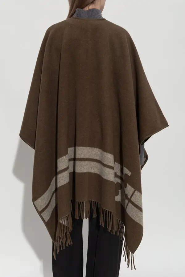 Tory Burch Poncho With Logo - Brown