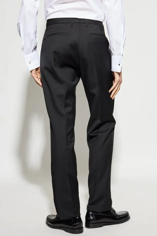 Etro Wool Trousers With Side Stripes - Black
