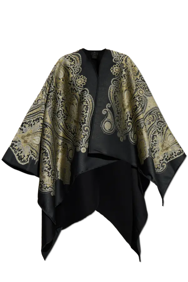 Etro Cape With Lurex Thread - Black