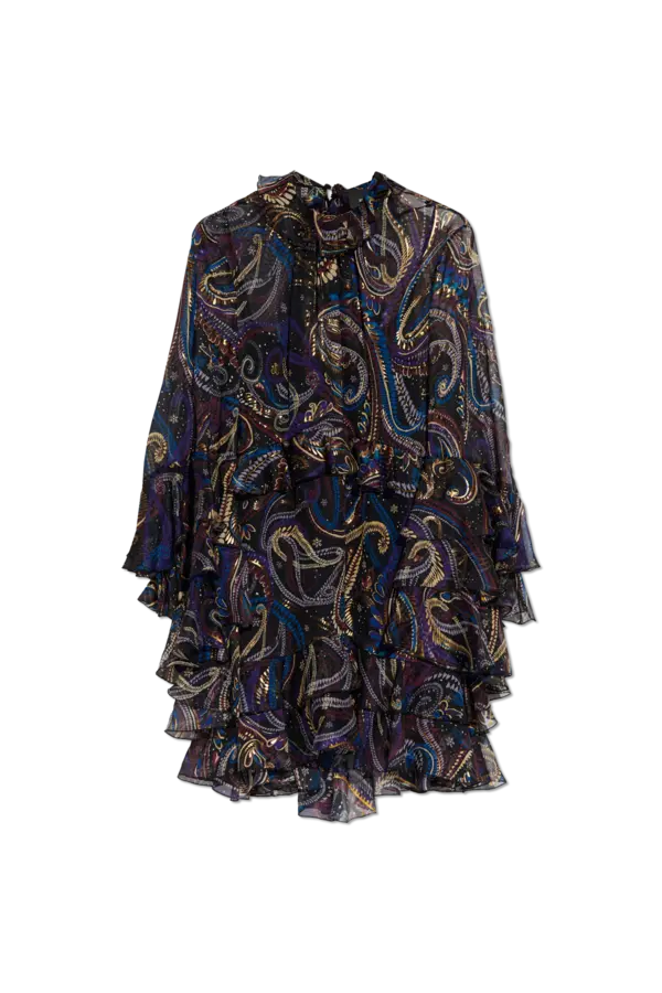 Etro Silk Mini Dress With Ruffles - Multicolour