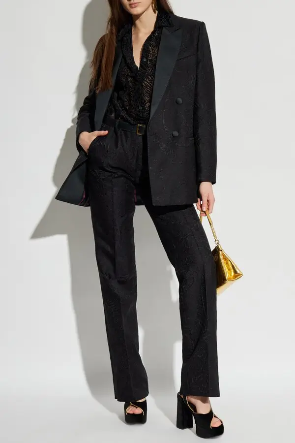 Etro Jacquard Creased Trousers