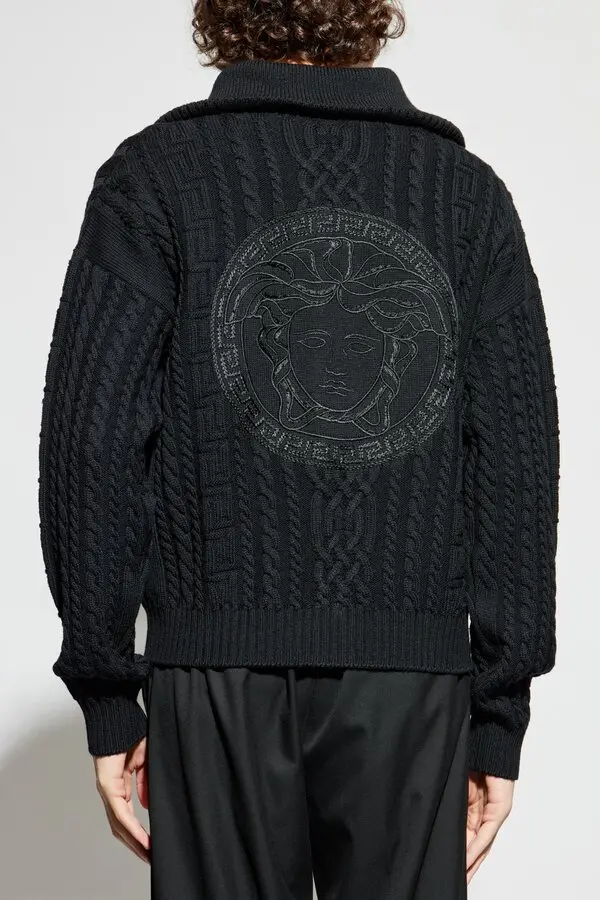 Versace Cardigan With Decorative Knit