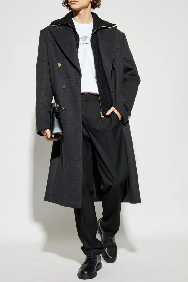 Versace Double-breasted Wool Coat