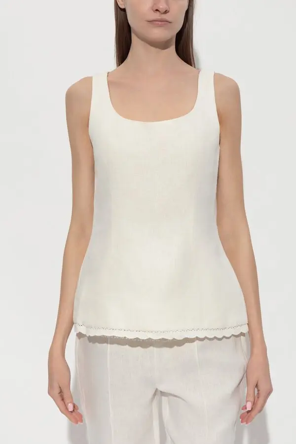 Posse Effi Linen Top - Cream