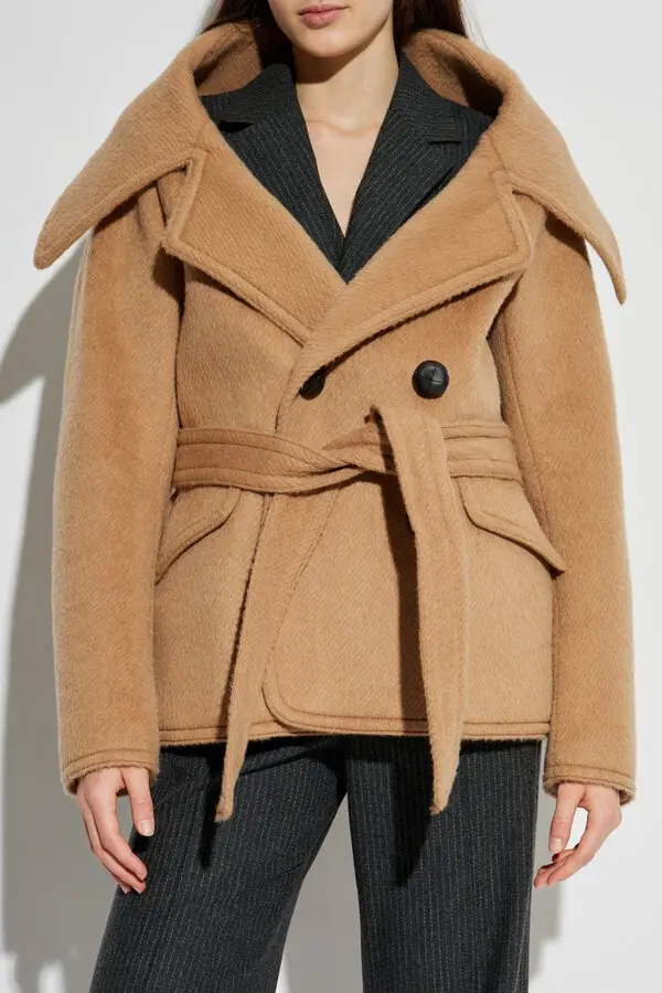 Dsquared2 Wool & Mohair Blend Overcoat - Beige