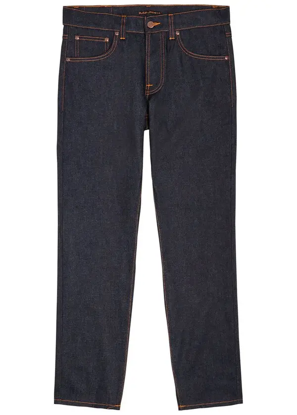 Nudie Jeans Solid Ollie Slim Straight-leg Jeans - Indigo
