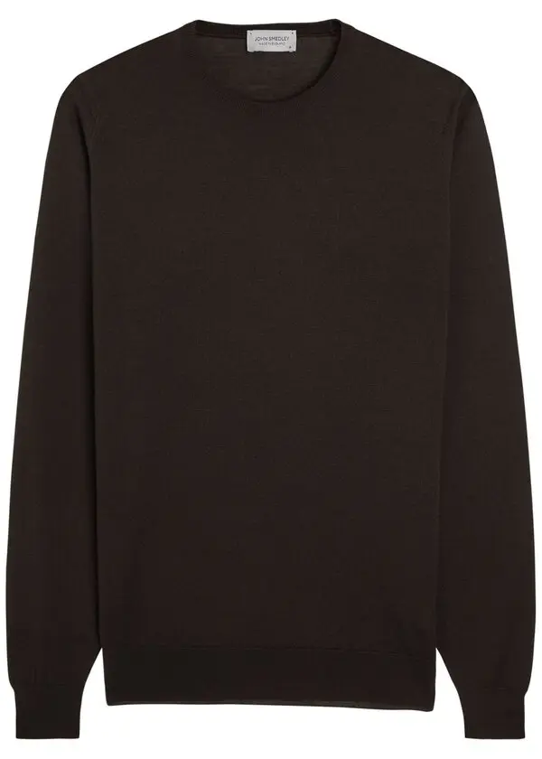 John Smedley Cherwell Merino Wool Jumper - Dark Brown