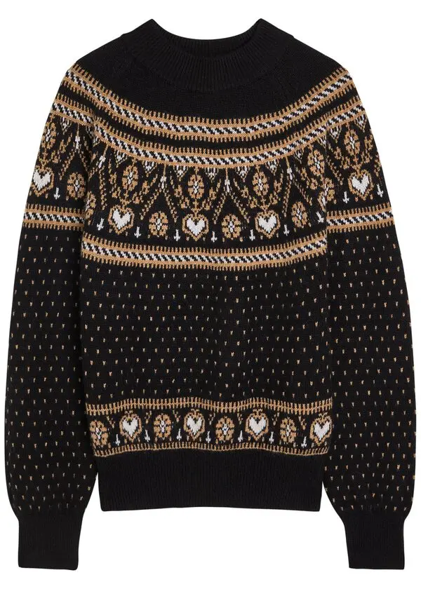 Khaite Fair Isle Cashmere Jumper - Black