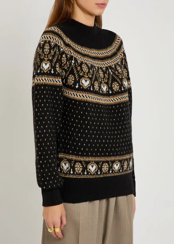 Khaite Fair Isle Cashmere Jumper - Black