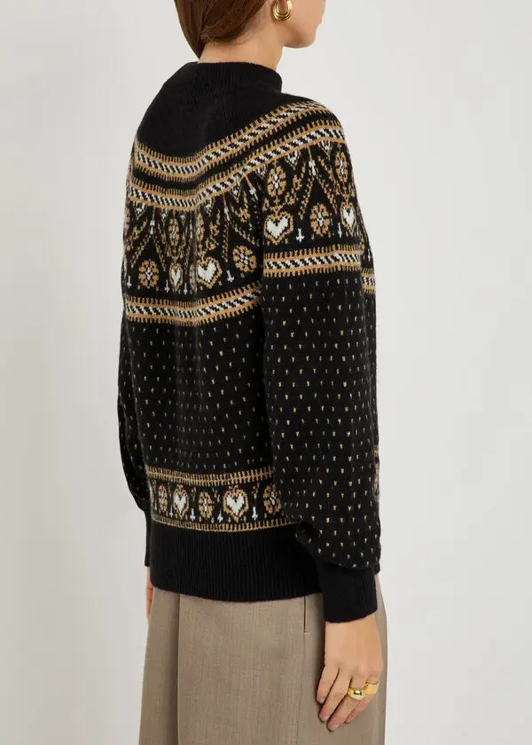 Khaite Fair Isle Cashmere Jumper - Black