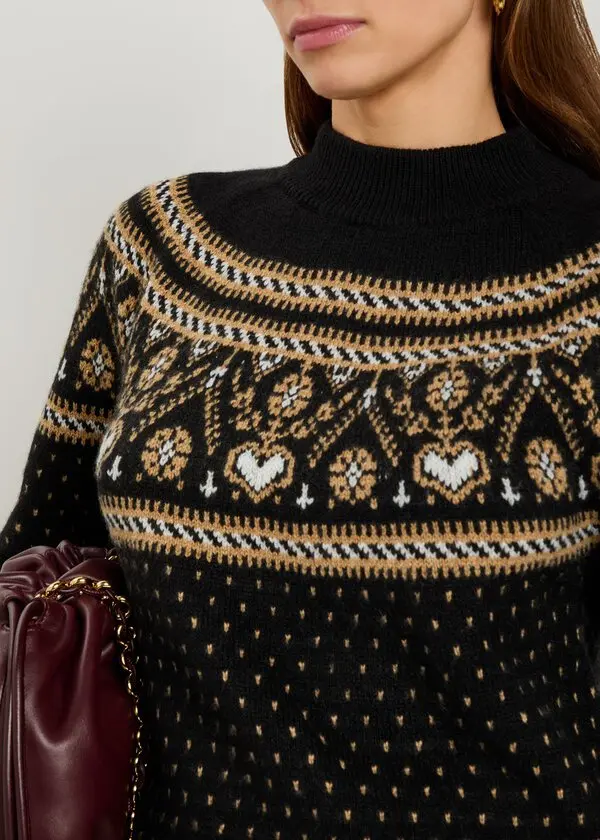 Khaite Fair Isle Cashmere Jumper - Black
