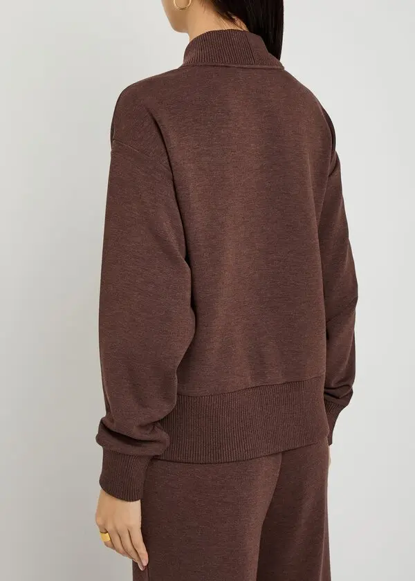 Varley Sally Stretch-jersey Half-zip Sweatshirt - Brown