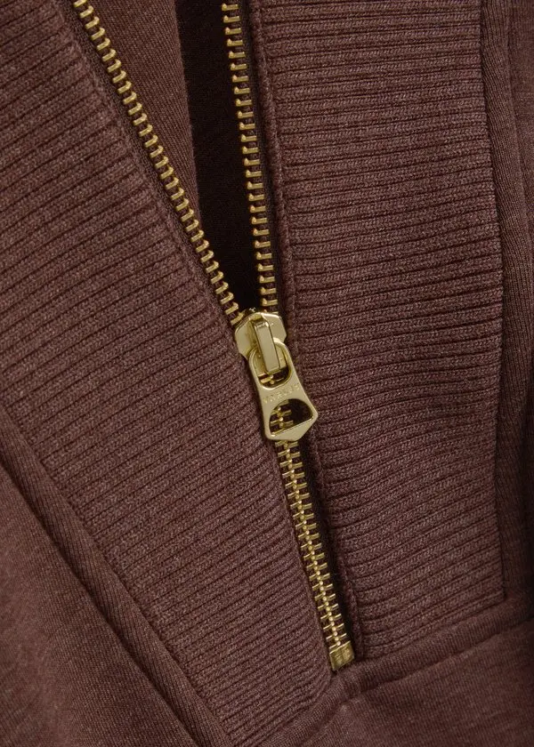 Varley Sally Stretch-jersey Half-zip Sweatshirt - Brown