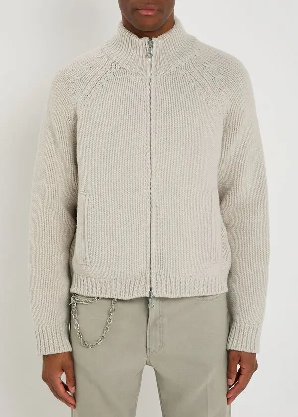 Our Legacy Ribbed Merino Wool Zip-through Cardigan