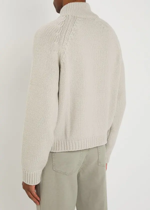 Our Legacy Ribbed Merino Wool Zip-through Cardigan