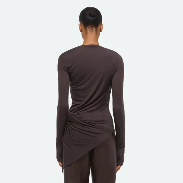 Helmut Lang Twisted Longsleeve Shirt - Dark Roast