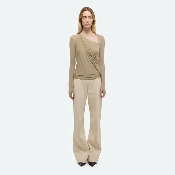 Helmut Lang Twisted Longsleeve Shirt - Taupe
