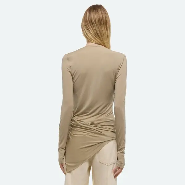 Helmut Lang Twisted Longsleeve Shirt - Taupe