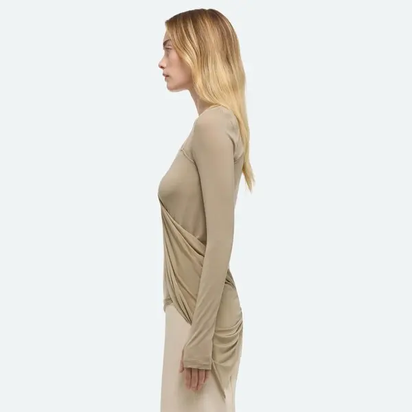 Helmut Lang Twisted Longsleeve Shirt - Taupe