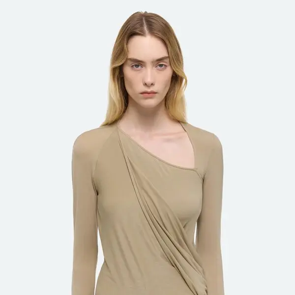 Helmut Lang Twisted Longsleeve Shirt - Taupe