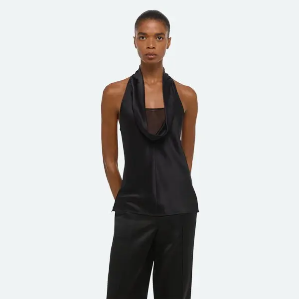 Helmut Lang Silk U-neck Top
