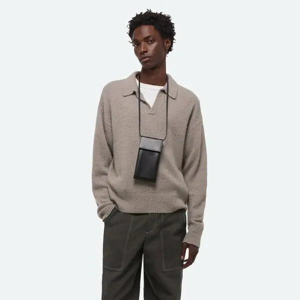 Helmut Lang Brushed Polo Sweater - Fog