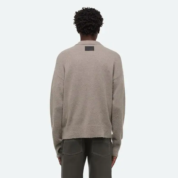 Helmut Lang Brushed Polo Sweater - Fog
